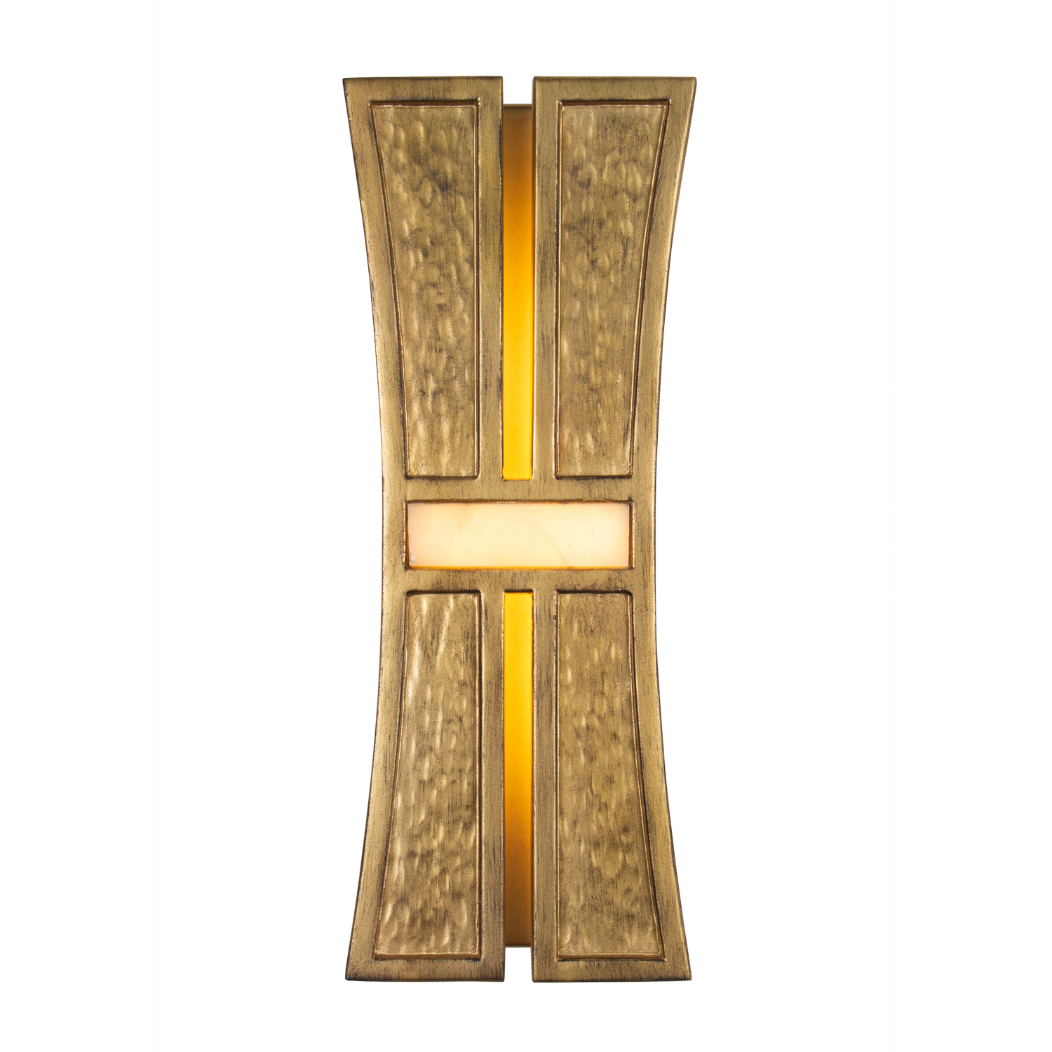Dos 14-in (7-watt) LED Rustic Gold and Brushed Gold Wall Sconce - Kalco ...